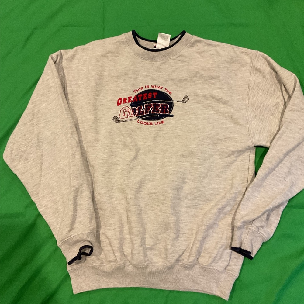 1990s Greatest Golf Looks Like Embroidered Grey And B… - Gem
